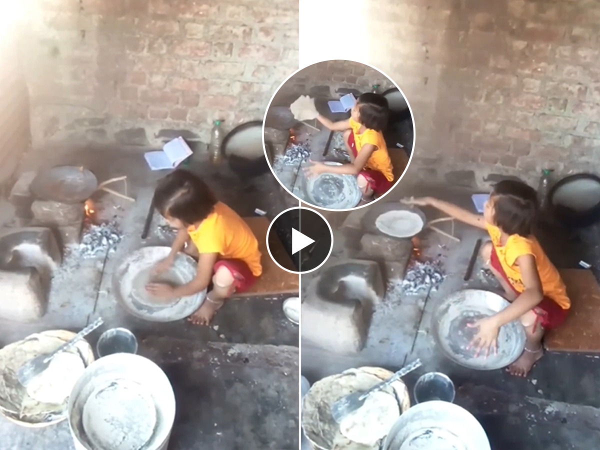 एवढीशी पोर, तिच्या हातात केवढा जोर! झरझर भाकरी थापणाऱ्या मुलीचा पाहा ...