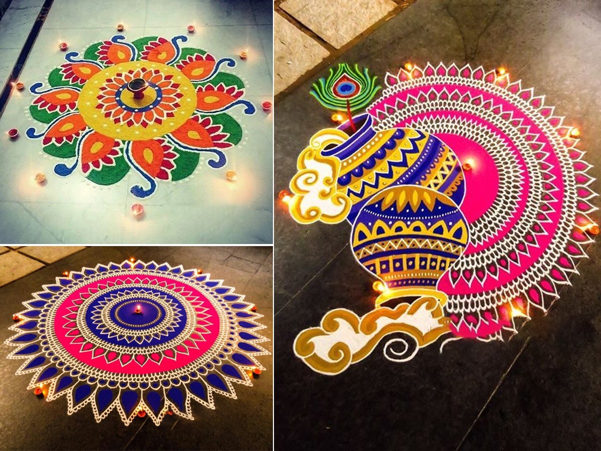 गौरीसमोर काढा सुबक रांगोळ्या; झटपट काढता येतील अशा सोप्या ८ डिझाइन्स ...