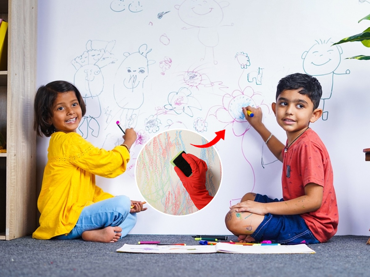 मुलांनी खडू, पेन्सिलने भिंत रंगवली? भिंतीवरचे रंगबिरंगी डाग घालवण्याची ...