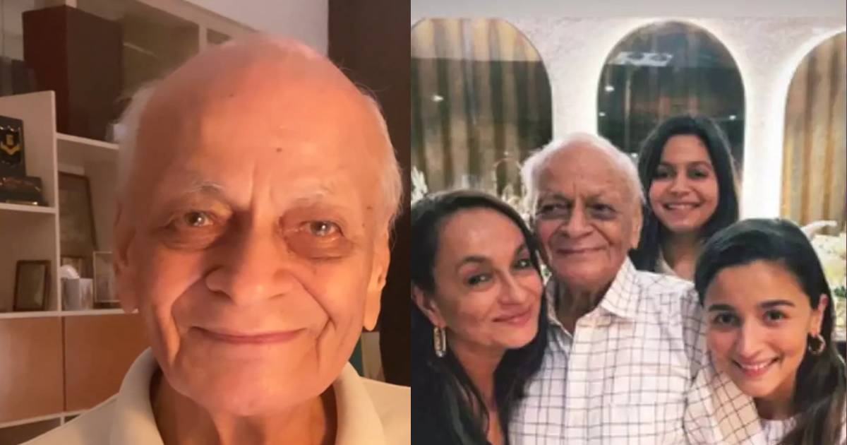 आलिया भटच्या आजोबांचं ९३ व्या वर्षी निधन, Video शेअर करत म्हणाली, "माझे ...