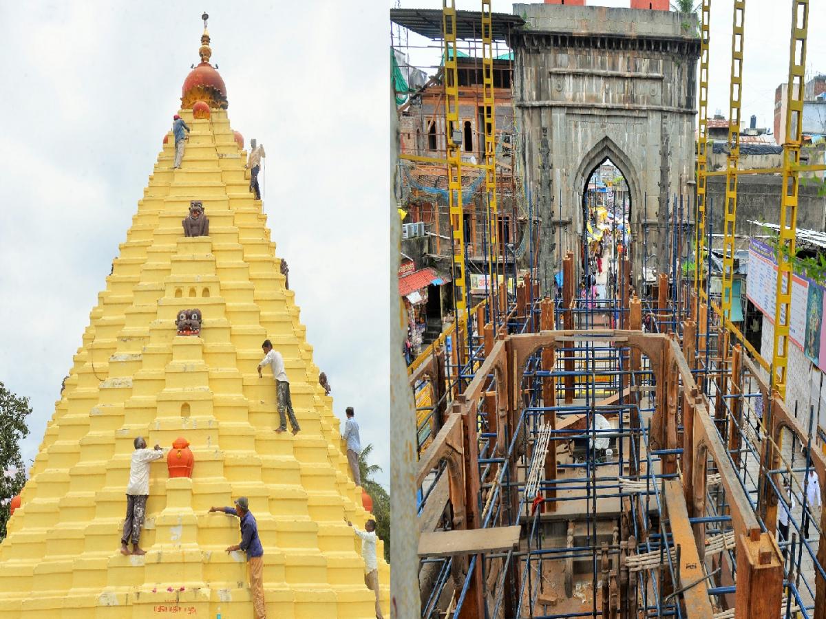 Kolhapur: अंबाबाई नवरात्रोत्सवाची तयारी सुरु, मंदिराच्या शिखरांची ...