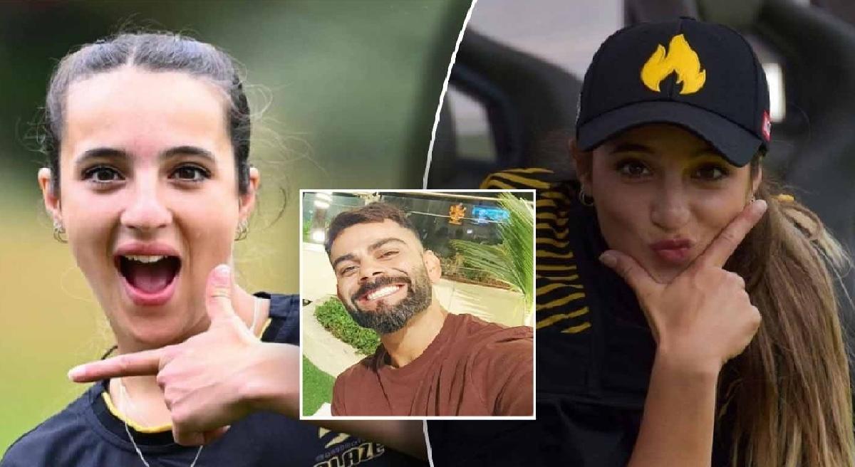कोण आहे ही सुंदरी? कोहलीसोबत फोटो काढून तिला इन्स्टावर करायचीये हवा ...