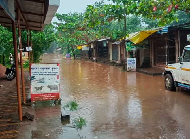 तेरेखोल नदीला पूर; बांदा बाजारपेठेतील आळवाडा भागात शिरले पाणी ...