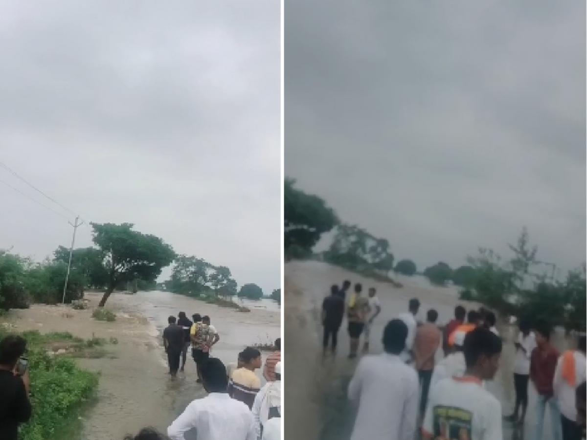 माणार धरण ओव्हरफ्लो; नांदेडमध्ये मन्याड नदीच्या पुरामुळे अकोला-हैदराबाद ...