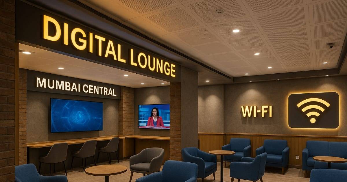मुंबई सेंट्रल स्थानकावर होणार भारतातील पहिले डिजिटल लाउंज; विमानतळाप्रमाणे को -वर्किंग स्पेस ...