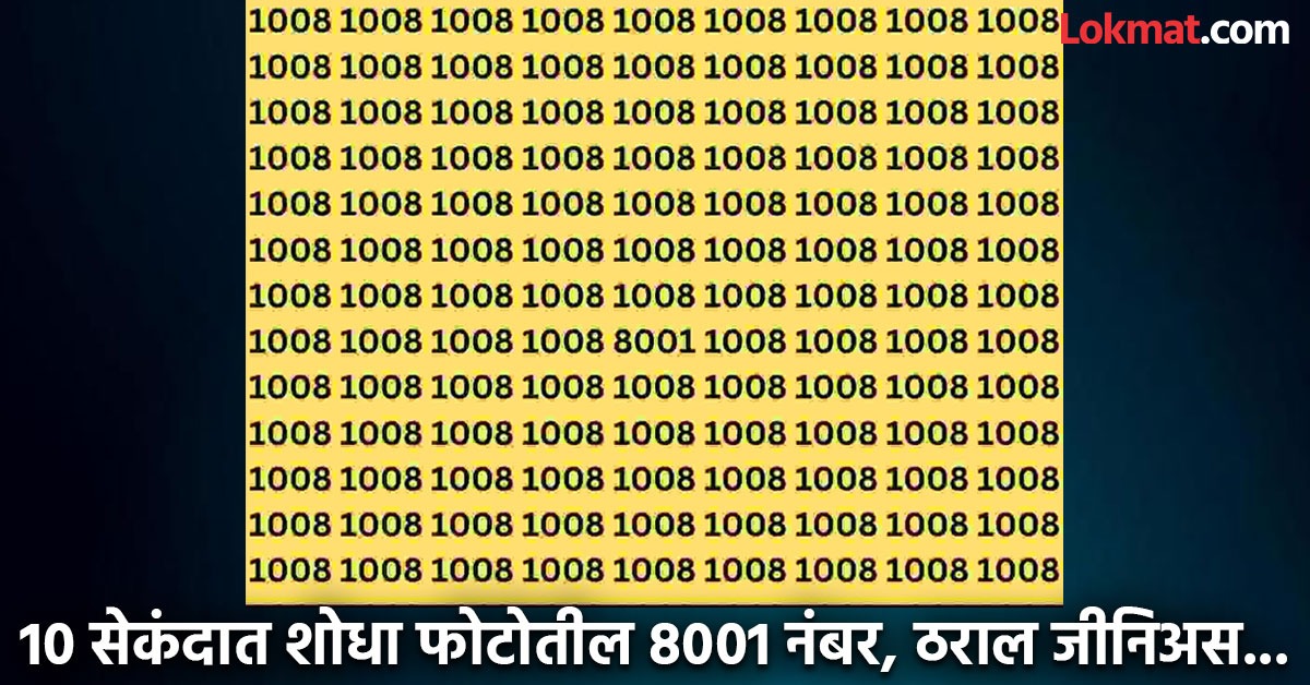 चॅलेंज! 10 सेकंदात शोधून दाखवा फोटोतील 8001 हा नंबर, 90 टक्के लोक झालेत ...