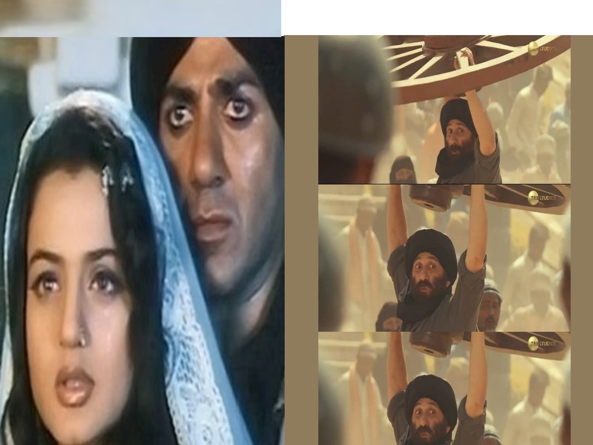 Gadar 2 : हिंदुस्तान जिंदाबाद रहेगा... बैलगाडीचं चाक उचलून लढताना दिसला ...