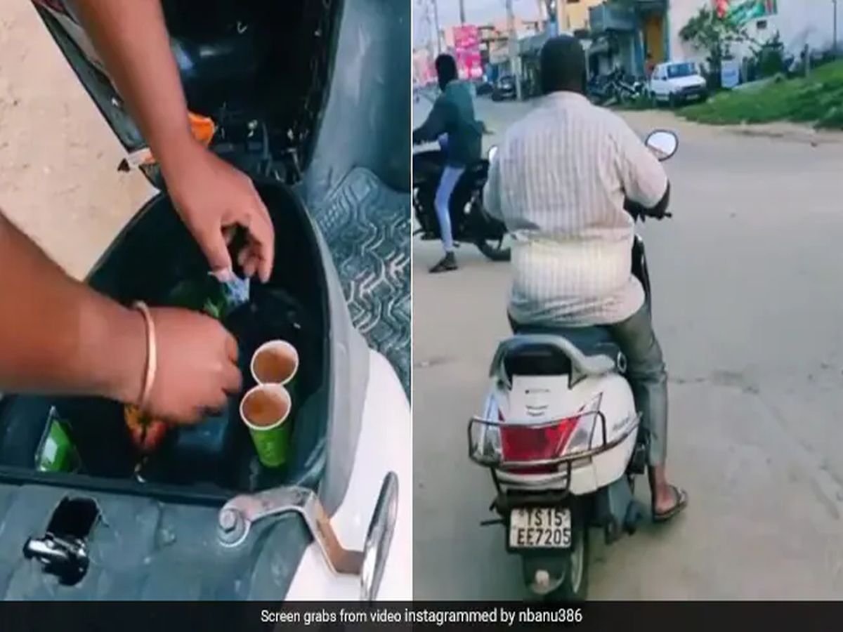 Man Carrying Tea Cup in Scooty : काय ते टॅलेंट! डिक्कीत चहाचा ग्लास ठेवला अन् स्कूटी जोरदार ...