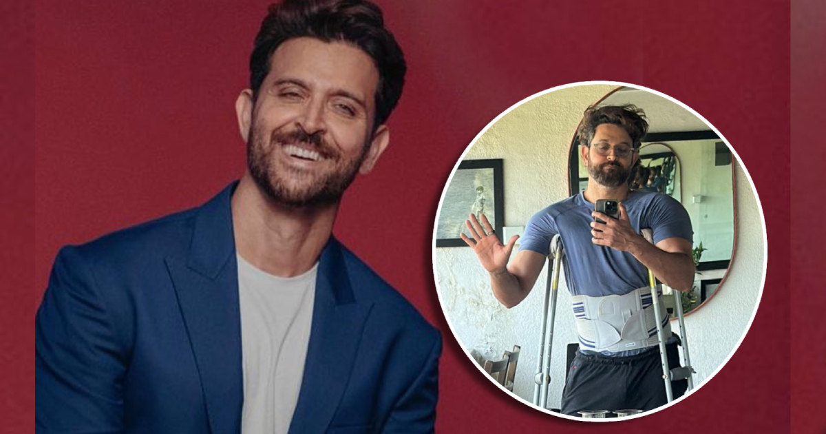 कमरेला पट्टा अन् हातात कुबड्या; हृतिक रोशनला नेमकं झालं तरी काय ...