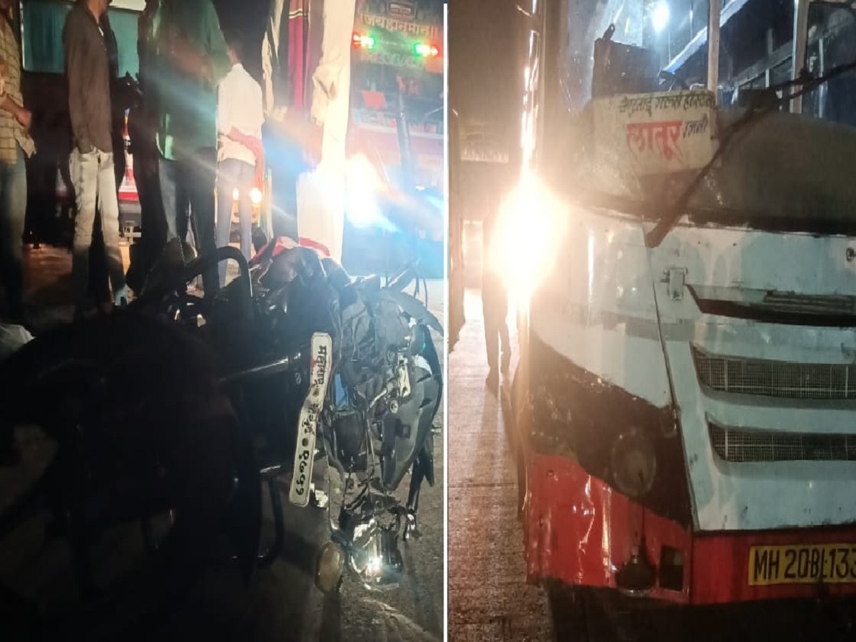 चलबुर्गा पाटी येथे बस-दुचाकीचा अपघात, एक जण जागीच ठार - Marathi News | Bus-bike accident in ...