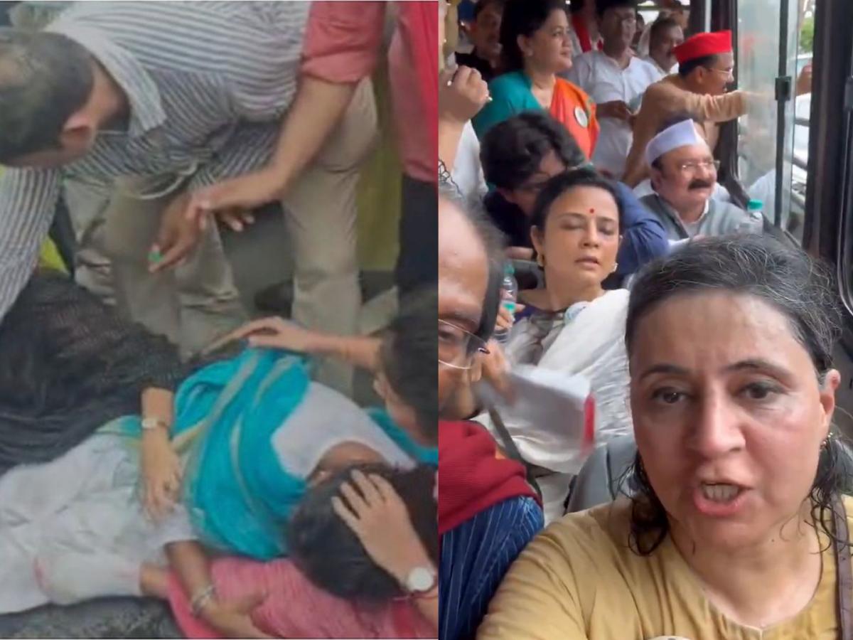 VIDEO: महुआ मोईत्रा बेशुद्ध झाल्या, राहुल गांधींनी पाणी दिले; टीएमसीची ...