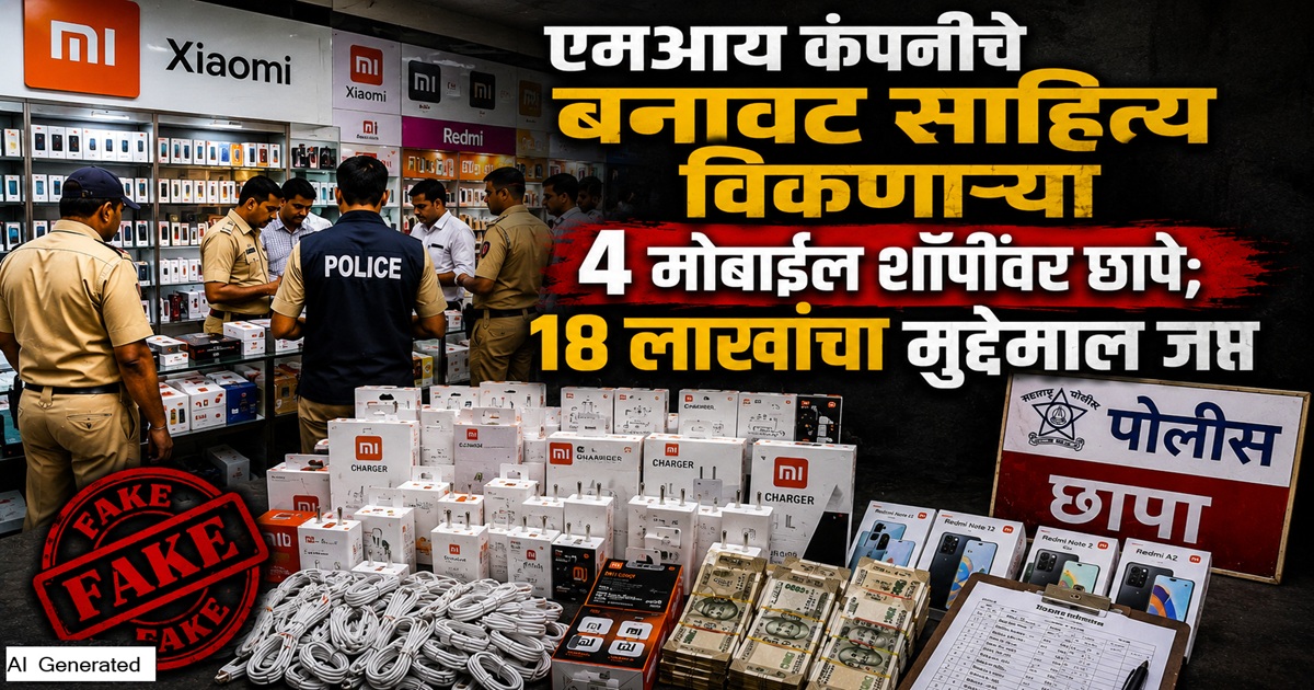 जालन्यात MI कंपनीचे बनावट साहित्य विकणाऱ्या ४ मोबाईल शॉपींवर छापे; १८ ...