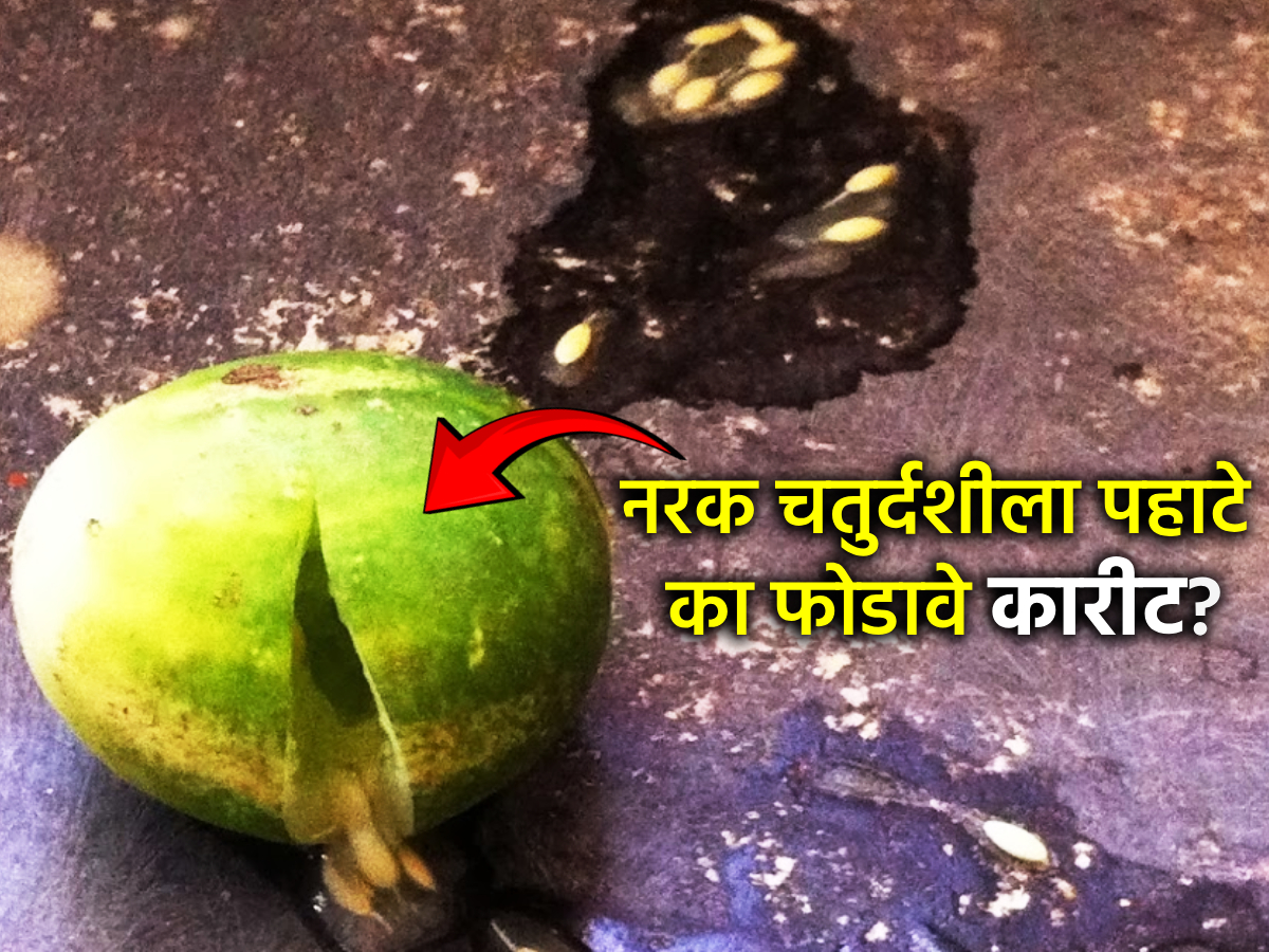 Narak Chaturdashi 2025: नरक चतुर्दशीला पहाटे कारीट फोडून अभ्यंग स्नान ...