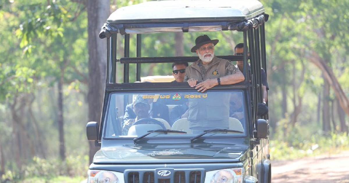 पीएम मोदींनी कर्नाटकात केली जंगल सफारी, आनंद महिंद्रांनी फोटो शेअर करुन ...