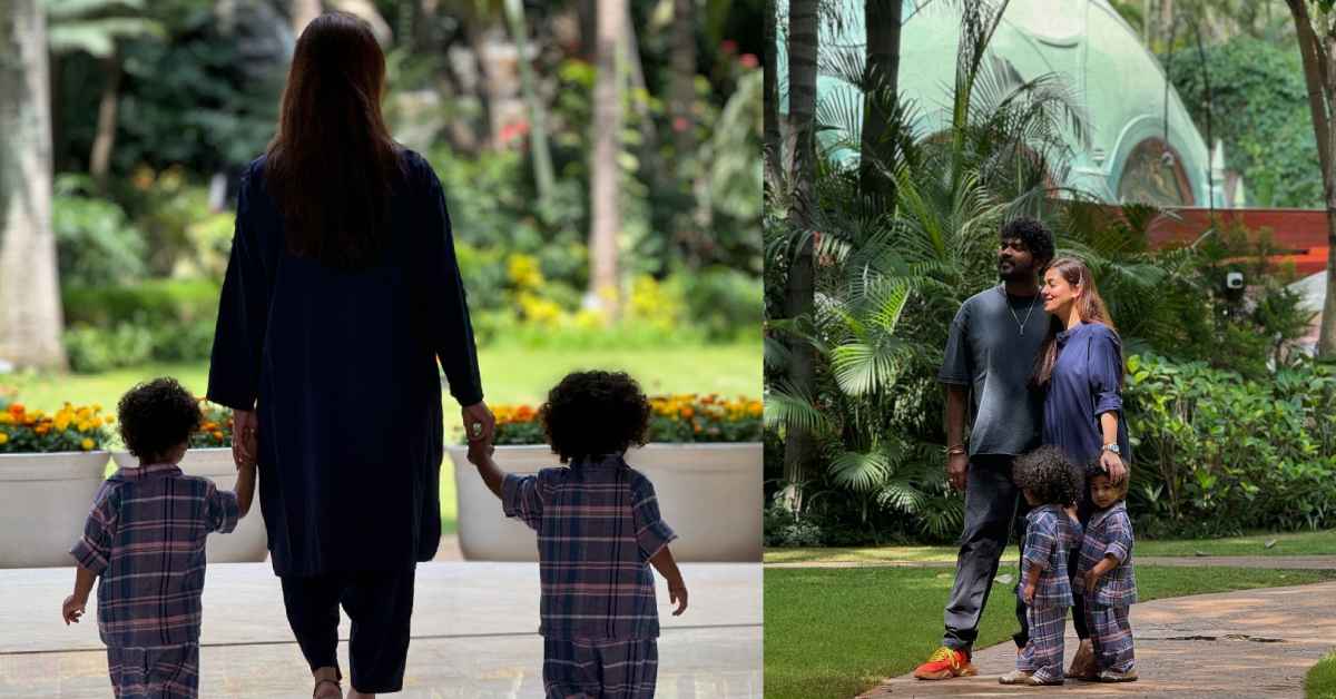 चार कदम चल दो ना साथ मेरे! जुळ्या मुलांचा हात धरुन अभिनेत्रीने शेअर ...