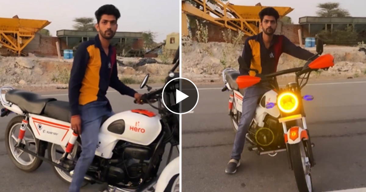 जुगाडू बाईकवाला! पठ्ठ्यानं Splendor बाइकला लावले तीन टायर, लोक म्हणाले ...