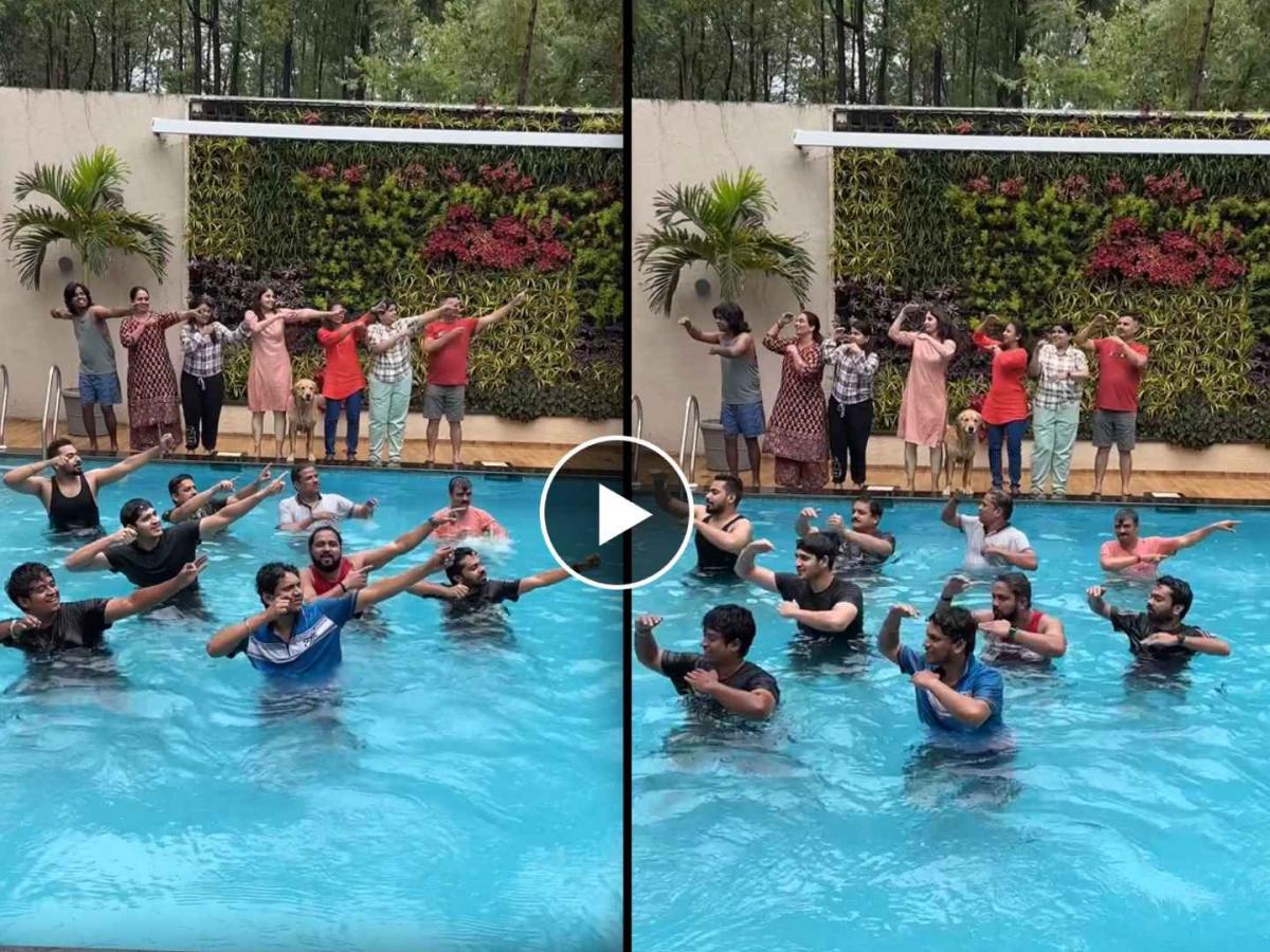 "निशाणा तुला दिसला ना...", स्विमिंगपूलमध्ये गौरव मोरे आणि निखिल बनेचा ...