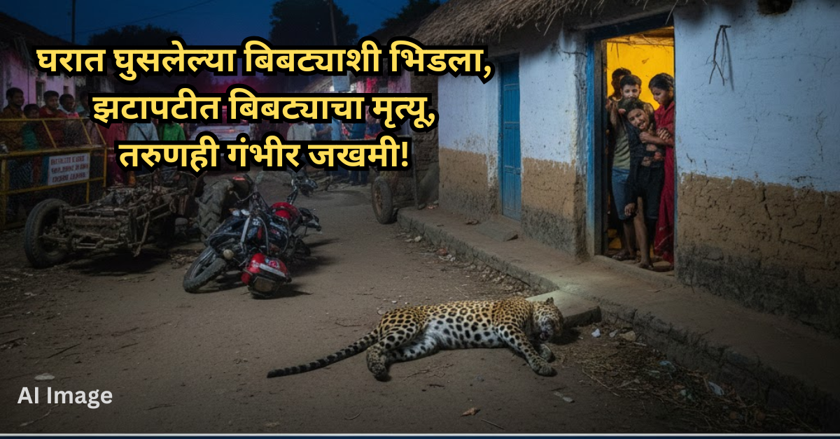 Leopard Attack: घरात घुसलेल्या बिबट्याशी भिडला, झटापटीत बिबट्याचा ...