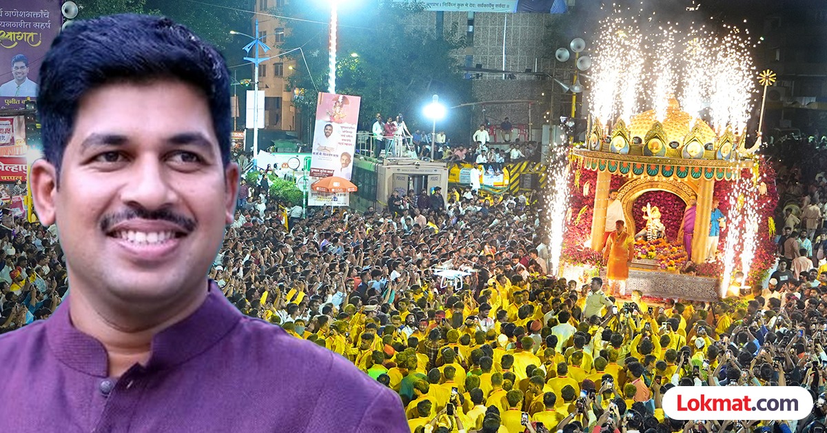 भंडाऱ्याची उधळण अन पुष्पवृष्टी, श्रीमंत भाऊसाहेब रंगारी गणपतीला ...