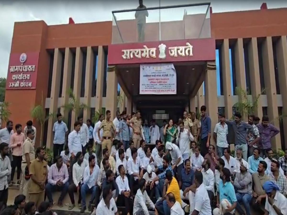 उरुळी कांचन ग्रामसभेत तंटामुक्ती अध्यक्ष निवडीवरून गोंधळ; पोलिसांना ...