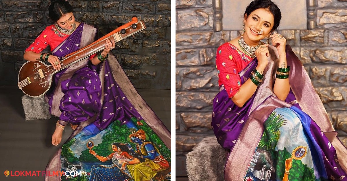 जांभळ्या जरतारी साडीत जुईचं फोटोशूट, सासूबाई कमेंट करत म्हणाल्या ...