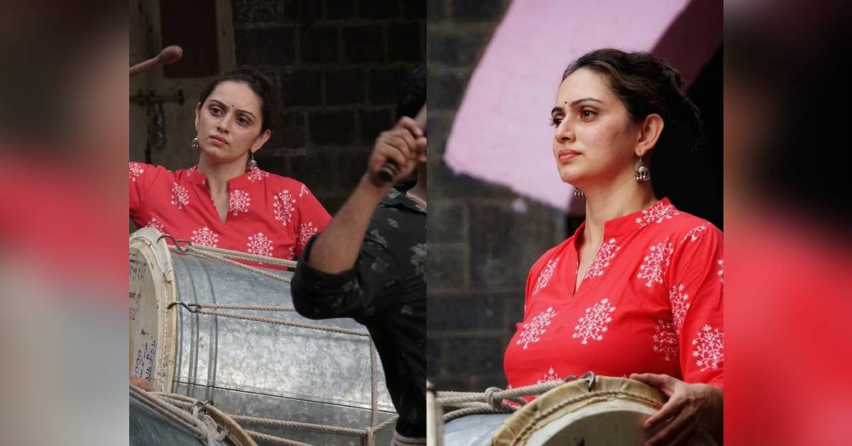 बाप्पाच्या स्वागतासाठी श्रुती मराठे सज्ज; ढोल-ताशाच्या प्रॅक्टीसचे फोटो ...