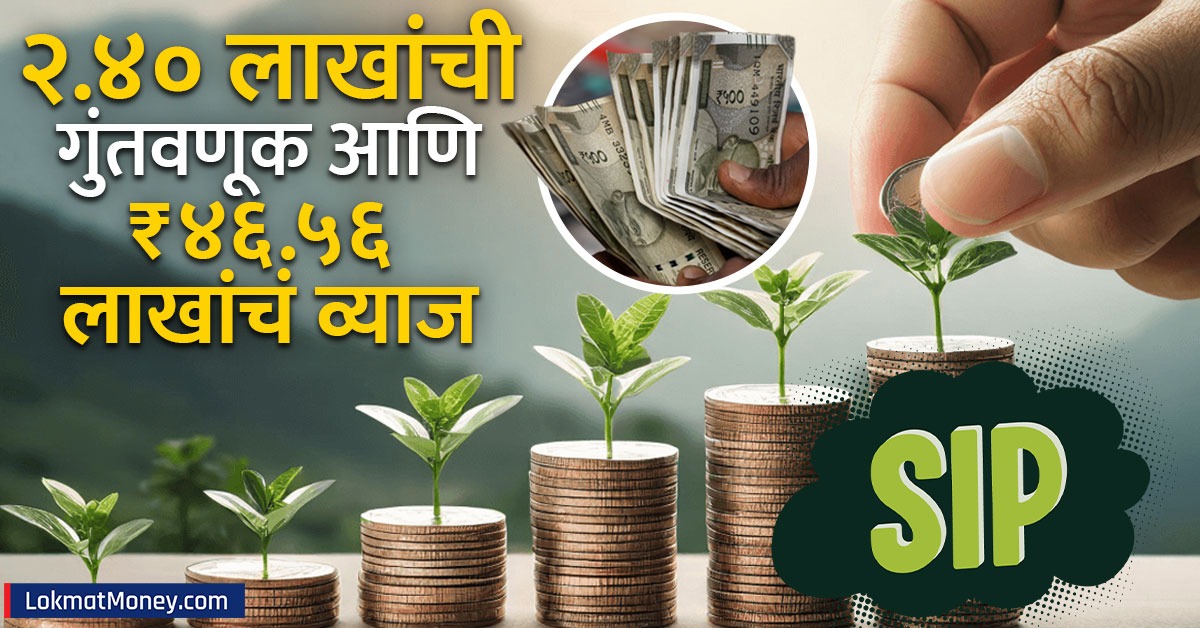 SIP: केवळ २.४० लाखांची गुंतवणूक आणि ₹४६.५६ लाखांचं व्याज; ही आहे ...