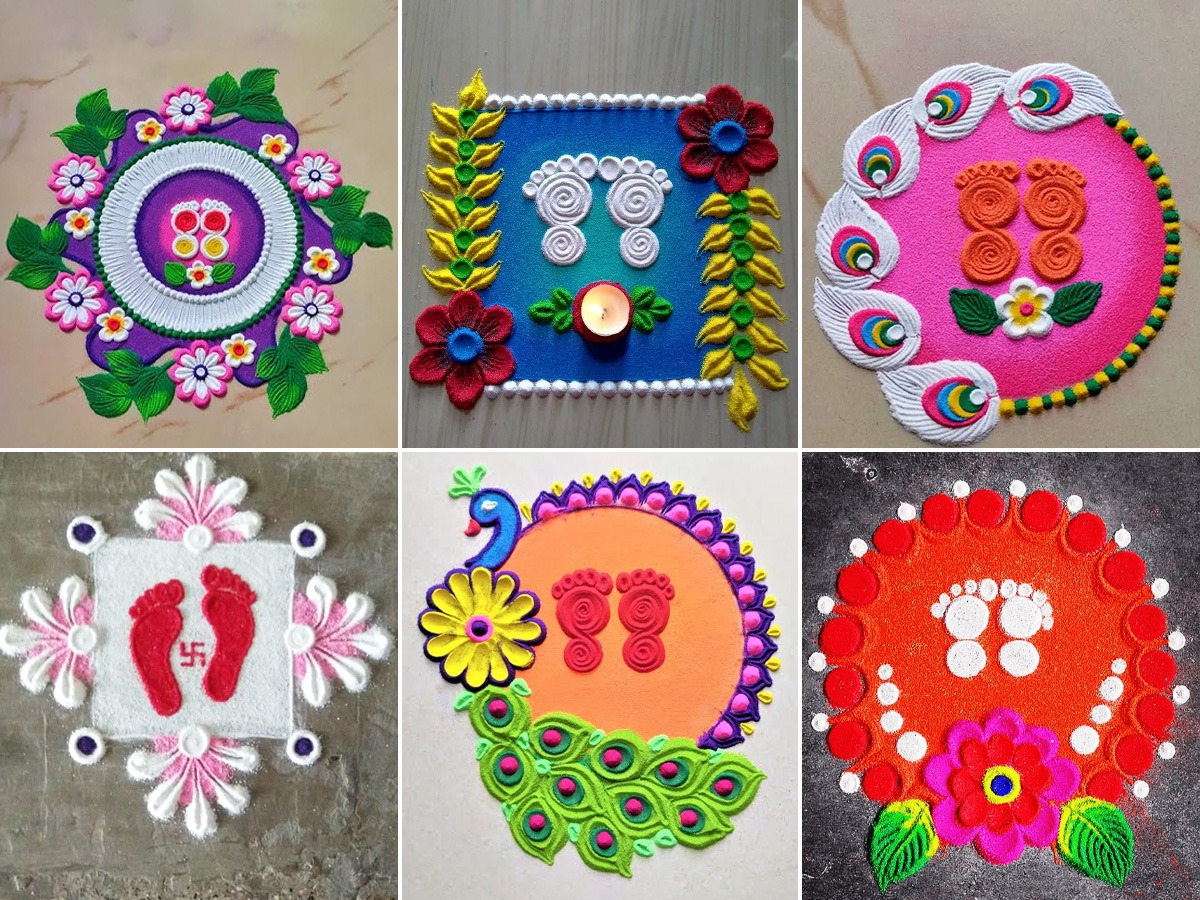 Navratri 2025 : ९ दिवस रोज काढा देवीच्या पाऊलांच्या सुंदर- रेखीव ...