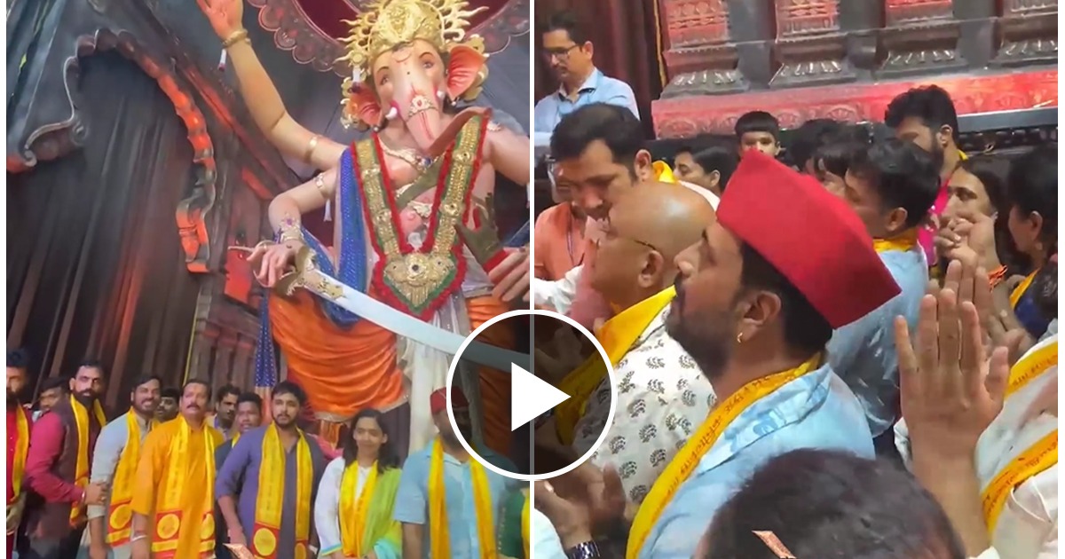 Video : 'मुंबईचा राजा'च्या दरबारात घुमला 'शिवबा राजं'चा आवाज, 'सुभेदार ...