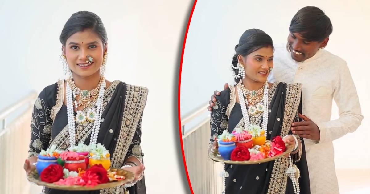 हलव्याचे दागिने, काळी साडी अन्...; लग्नानंतर सूरज-संजनाचा पहिला सण, अशी ...