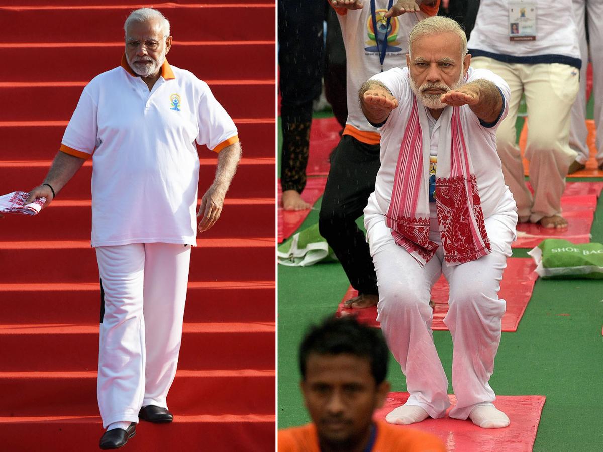 योगासनं करताना मोदींनी घेतलेलं उपरणं साधंसुधं नाही बरं! - Marathi News ...