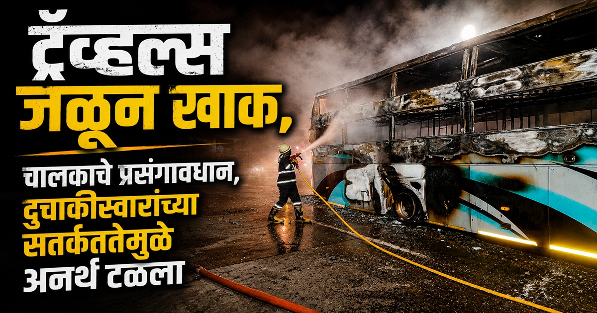 लातूरजवळ पहाटे ३ वाजता ट्रॅव्हल्सला भीषण आग! ३५ प्रवाशांची थरारक सुटका ...
