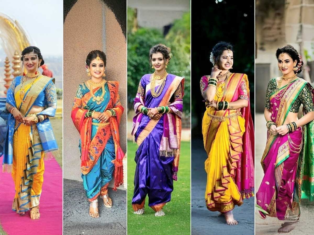 नवरीसाठी नऊवारीचे १० ट्रेंडिंग रंग! नऊवारी साडी निवडा 'या' रंगाची ...