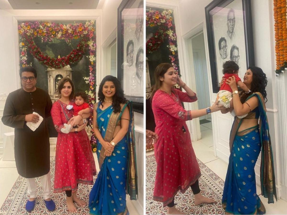 Prajakta Mali: त्याला भेटायचच होतं..., राज ठाकरेंच्या नातवाला खेळवताना ...