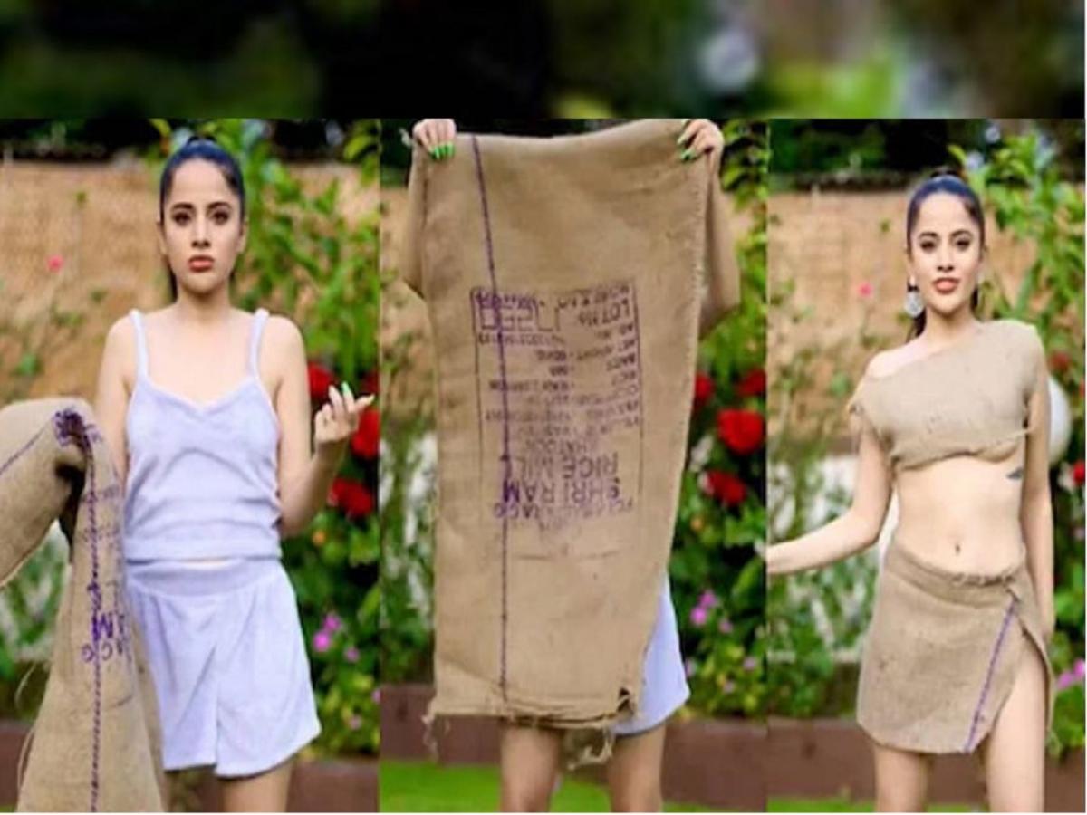 Omg ‘ब्रेफिक्रे Urfi Javed नं चक्क पोत्यापासून बनवला ड्रेस शेअर केला व्हिडीओ Marathi News