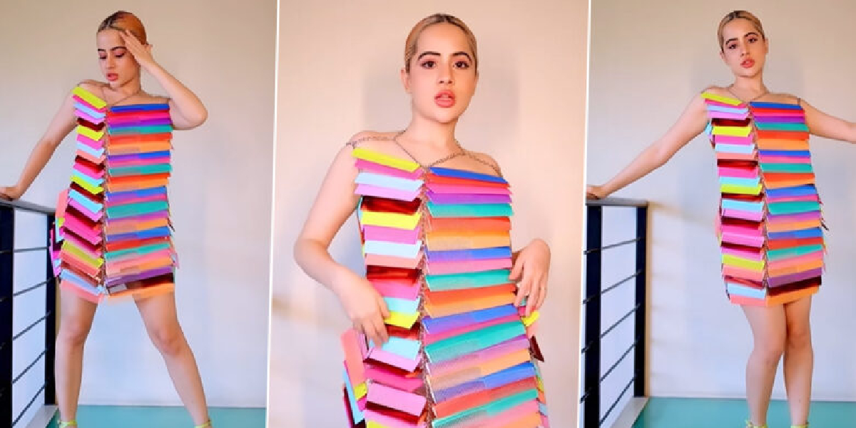 उर्फी जावेदचा नवा 'अवतार' बघितलात का? कंगव्यापासून बनवला ड्रेस - Marathi News | Urfi Javed Wears ...