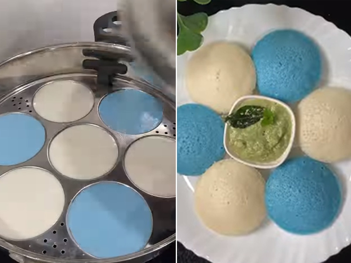 Woman Makes Blue Idlis : कमालच केली राव! महिलेनं बनवली निळी इडली ...