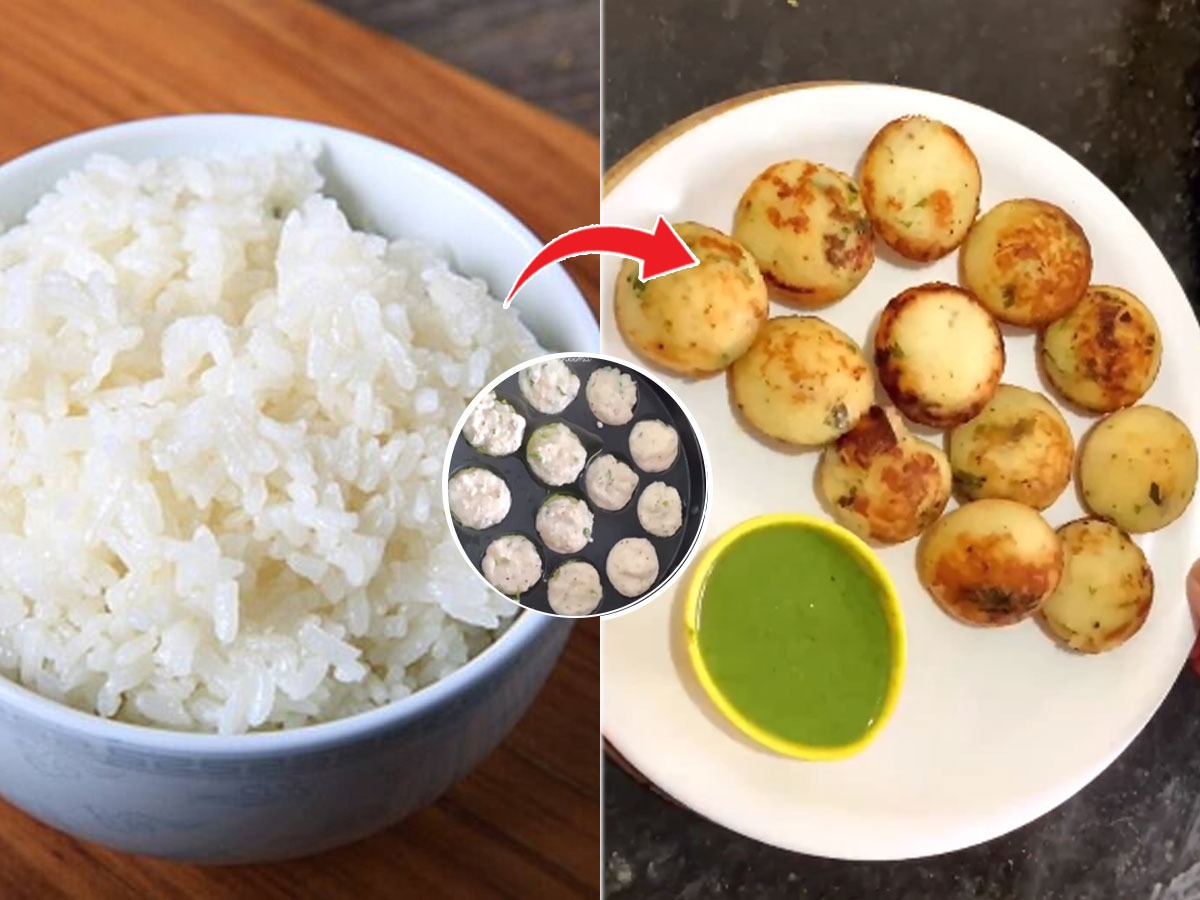 उरलेला किंवा शिळा भात वापरून ५ मिनिटात करा खमंग, कुरकुरीत इंस्टंट अप्पे ...
