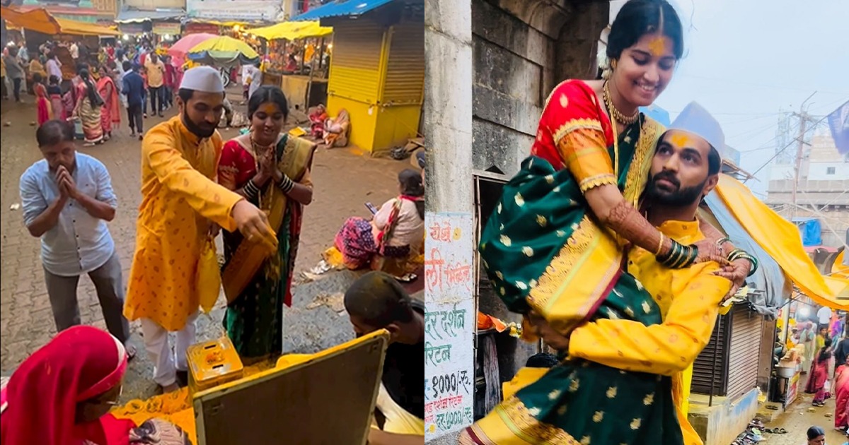 लग्नानंतर पश्याने घेतलं रिअल लाइफ अंजीसोबत खंडेरायाचं दर्शन; जेजुरी ...