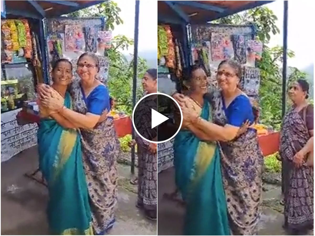 Video Pm मोदींच्या बहिणीने घेतली Cm योगींच्या बहिणीची भेट एकमेकींना आनंदाने मारली मिठी