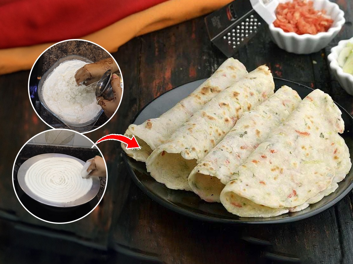 ना उकड-ना पीठ मळण्याची गरज; पाहा अगदी ५ मिनिटात तांदुळाची भाकरी ...