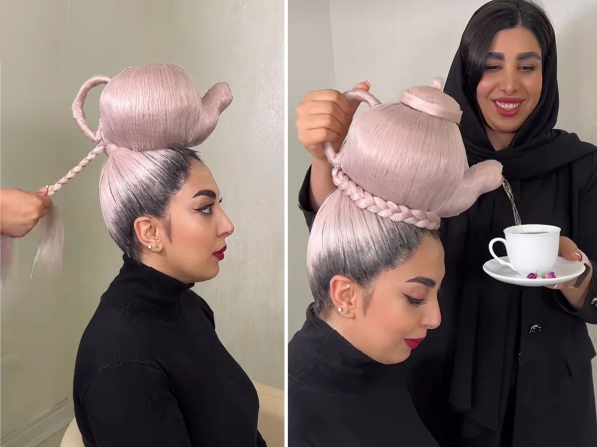 डोक्यावर तयार केली चहाची किटली!! 'Tea Pot' हेअरस्टाईलचा बघा भन्नाट ...