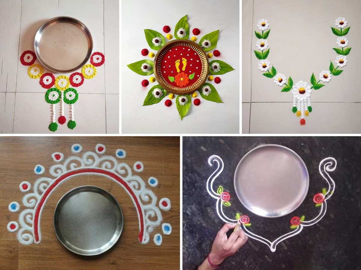 नैवेद्याच्या-जेवणाच्या ताटापुढे काढा सुबक रांगोळी; पाहा सोप्या-सुंदर ...
