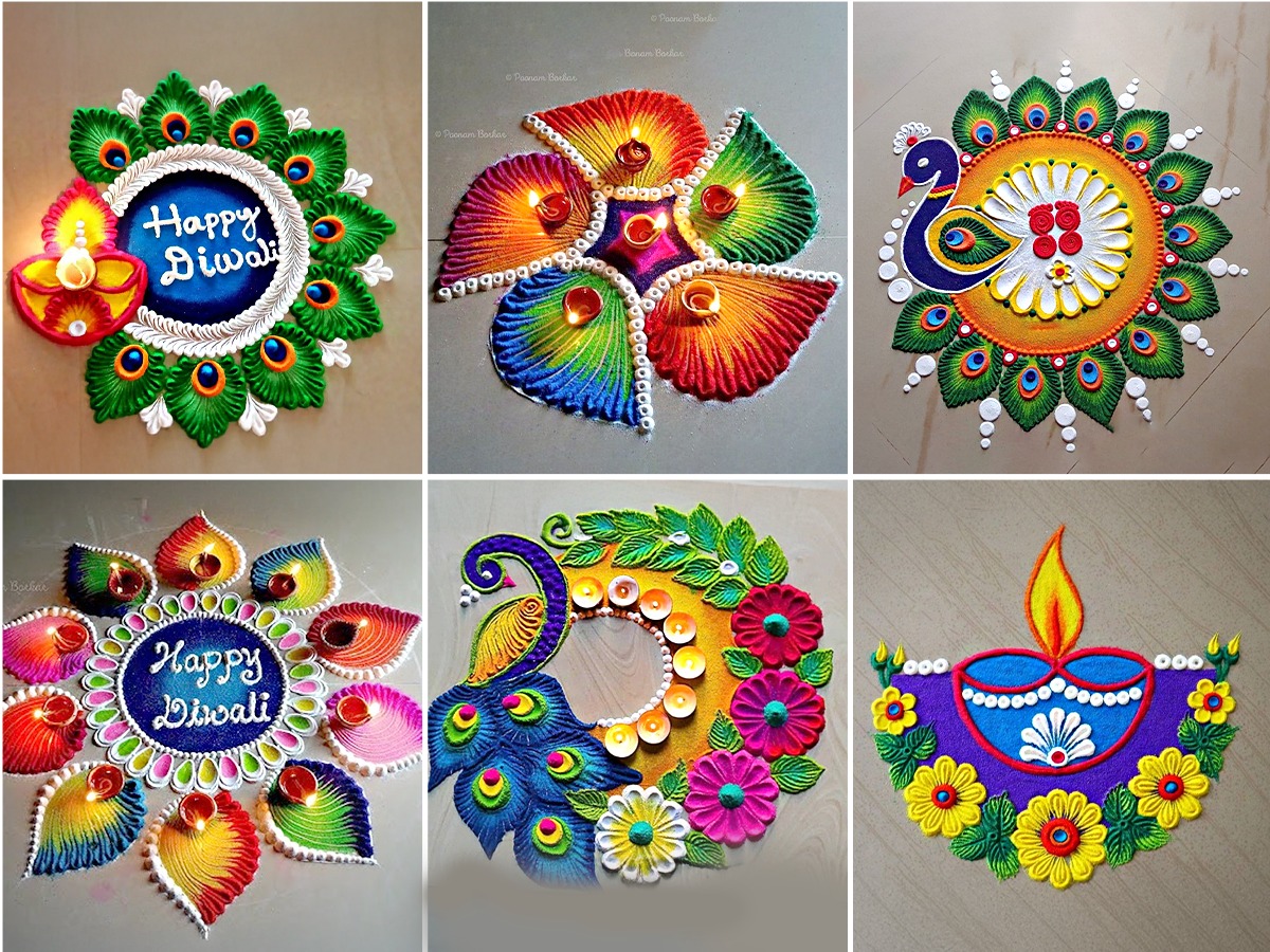 Happy Diwali 2024 Rangoli Designs: 10 Easy-to-Make, Colorful Rangoli ...