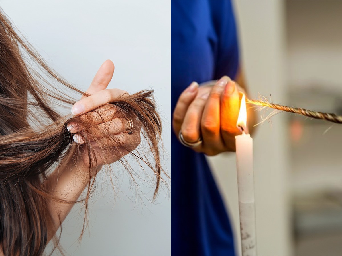 Candle Burning Treatment: फाटे फुटलेले केस मेणबत्तीने जाळायचे? पाहा काय ...