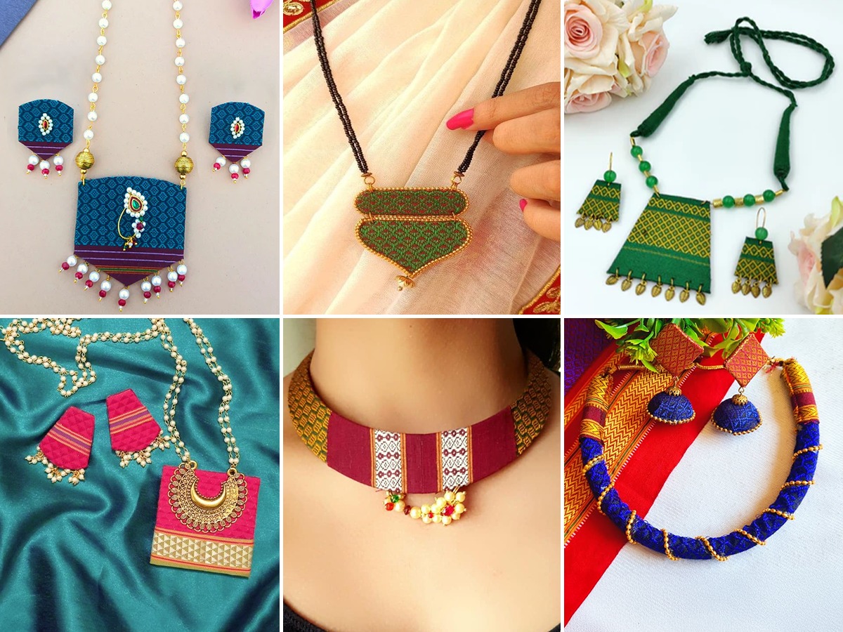 पारंपरिक खणाचा मॉडर्न ट्रेंड! खणाच्या दागिन्यांचा सुंदर साज, शोभून ...