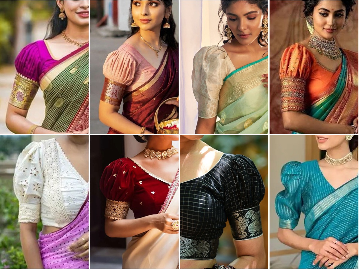 Puff Sleeves Blouse : पफ स्लिव्हजच्या नव्या फॅशनचे ब्लाऊज शिवा ...