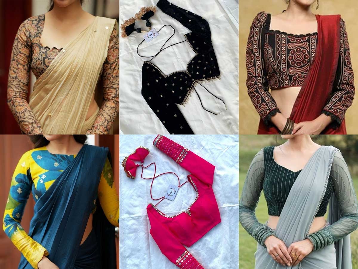 फुल स्लिव्हजच्या ब्लाऊजचे १० ट्रेंडींग डिझाईन्स, दंड बारीक दिसतील-साडीत ...