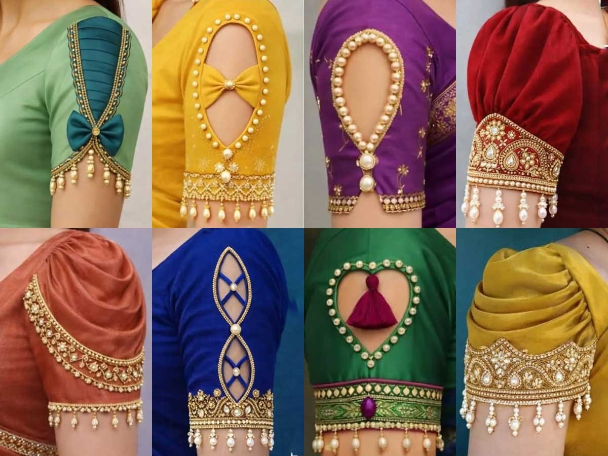 लग्नसराईसाठी ब्लाऊजच्या बाह्यांचे ५० स्टायलिश पॅटर्न, साडी कुठलीही असो ...