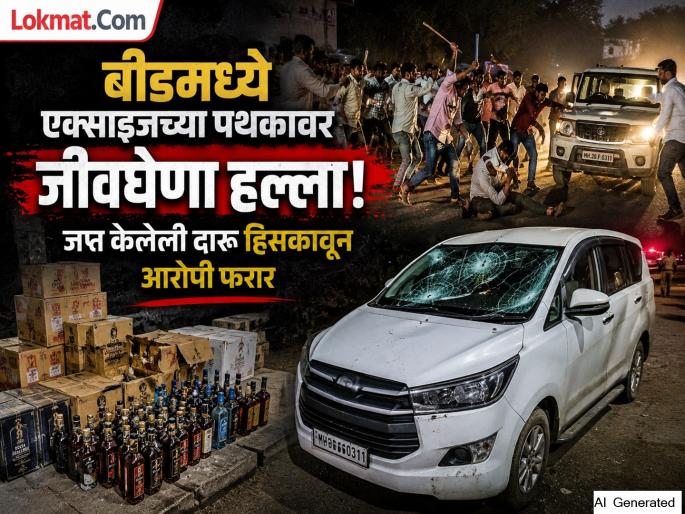 बीडमध्ये 'एक्साइज'च्या पथकावर हल्ला; गोवा बनावटीची जप्त दारू हिसकावून ...